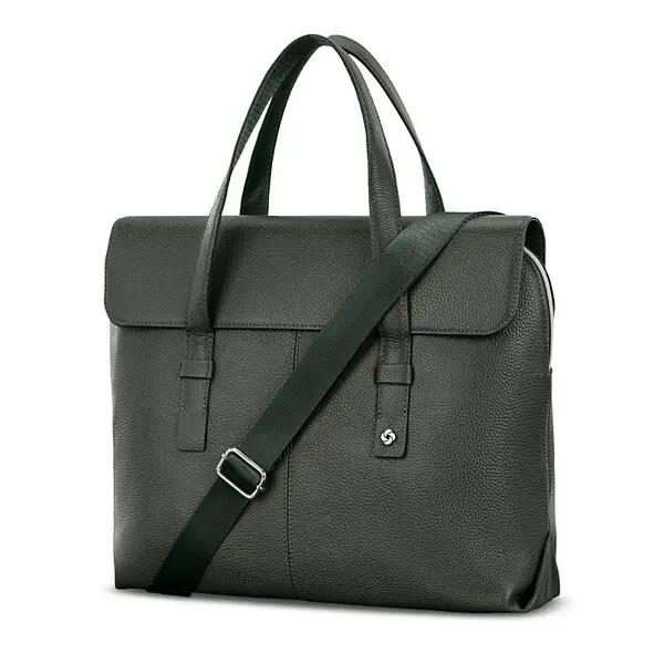 SAMSONITE Leather Convertible Brief - Olive