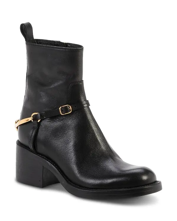 Chloé Dakota Ankle Boots With Equestrian Straps - Black