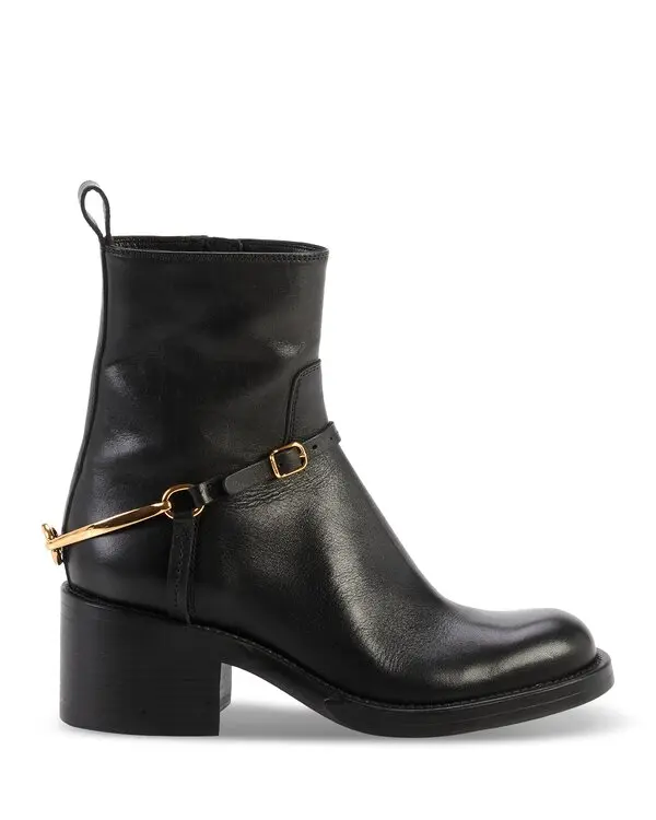 Chloé Dakota Ankle Boots With Equestrian Straps - Black