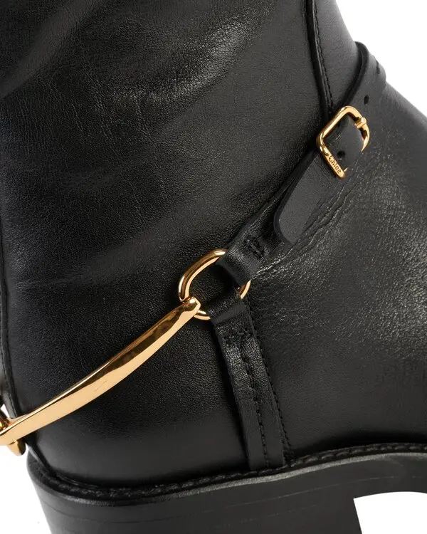 Chloé Dakota Ankle Boots With Equestrian Straps - Black