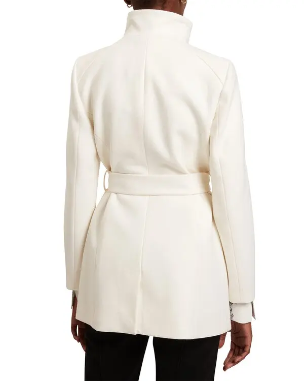 Ted Baker London Rosess Wool Blend Wrap Coat - Ivory