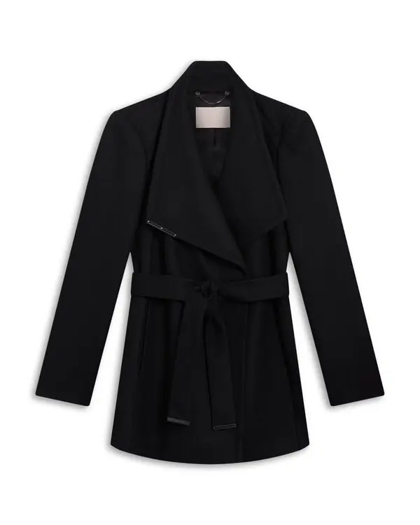 Ted Baker London Rosess Wool Blend Wrap Coat - Navy