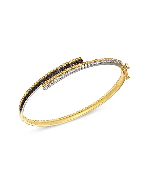 Bloomingdale'S Diamond Bypass Bangle Bracelet In 14k Gold - Black/gold