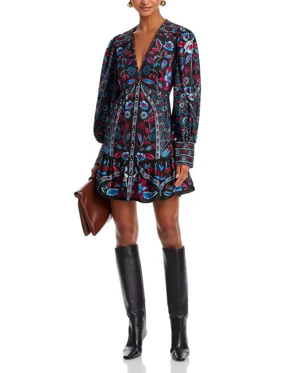 Farm Rio Long Sleeve Mini Dress