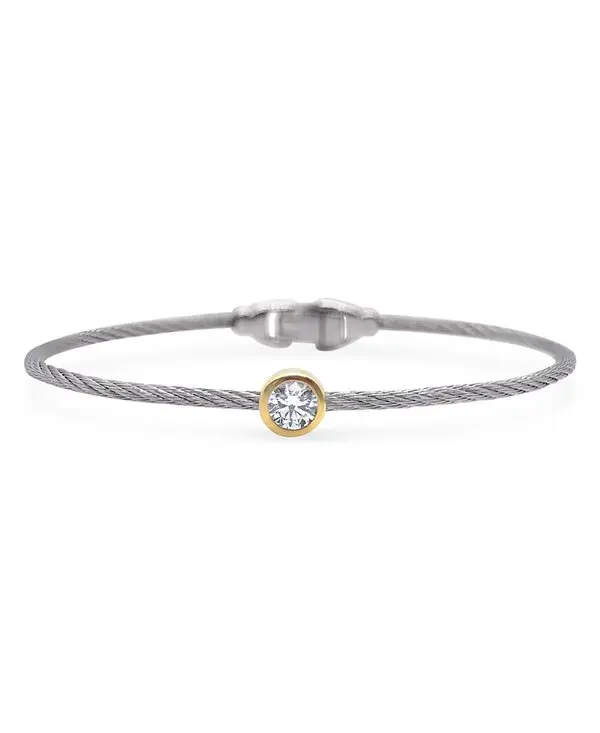 Alor Day Diamonds 2mm Round Bracelet, 0.50 Tcw Lab Grown Diamonds - Grey Cable/k Yellow Gold