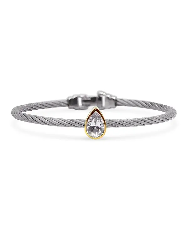 Alor Day Diamonds 3mm Teardrop Bracelet, 1.00 Tcw Lab Grown Diamonds - Grey Cable/k Yellow Gold