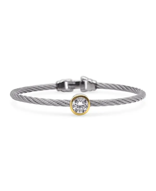 Alor Day Diamonds 3mm Round Bracelet, 1.00 Tcw Lab Grown Diamonds - Grey Cable/k Yellow Gold