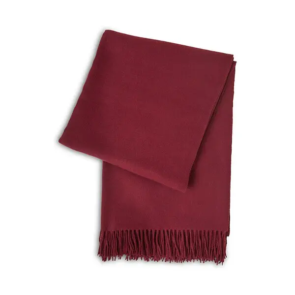 Frette Nuage Wool-cashmere Throw - Burgundy