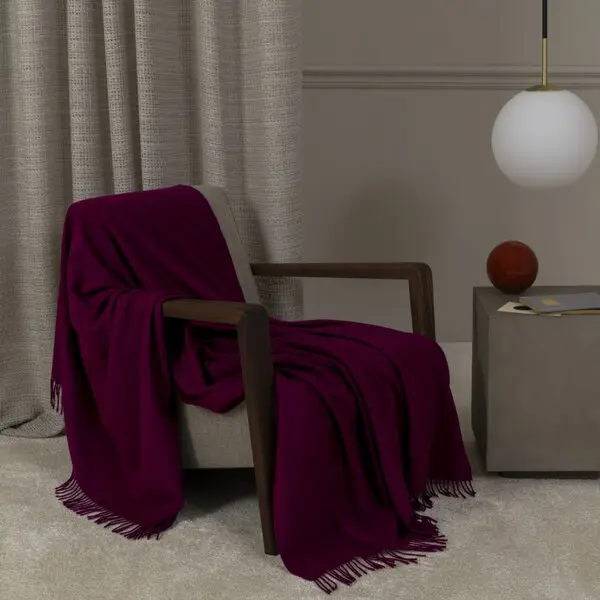 Frette Nuage Wool-cashmere Throw - Burgundy