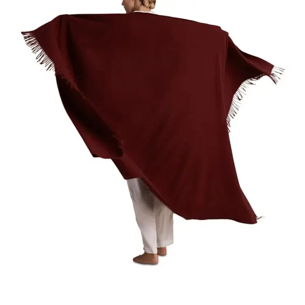 Frette Nuage Wool-cashmere Throw - Burgundy