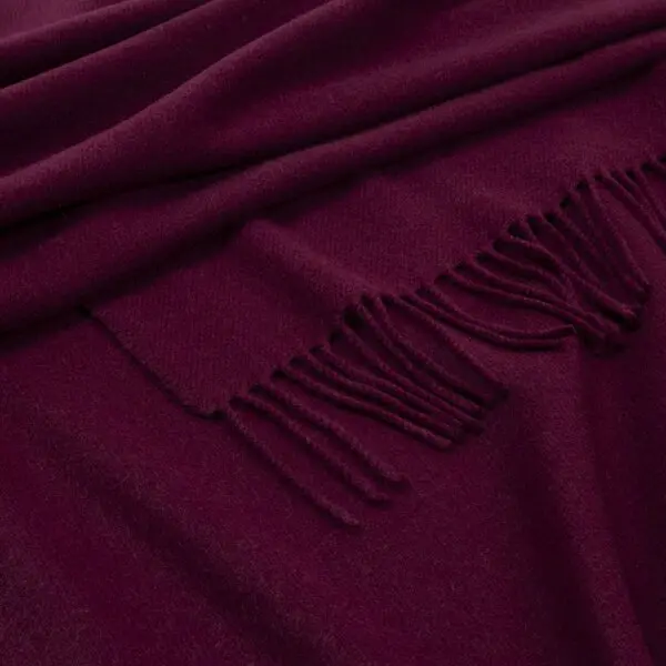 Frette Nuage Wool-cashmere Throw - Burgundy