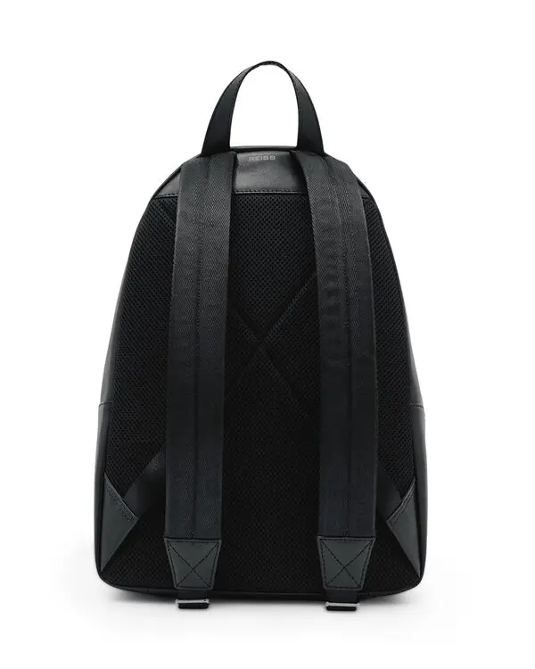 REISS Micro Grain Leather Backpack - Black