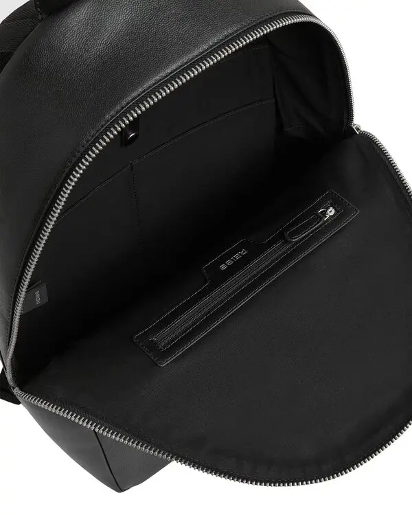REISS Micro Grain Leather Backpack - Black
