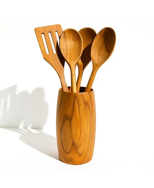 ITZA WOOD Teak Utensil Holder