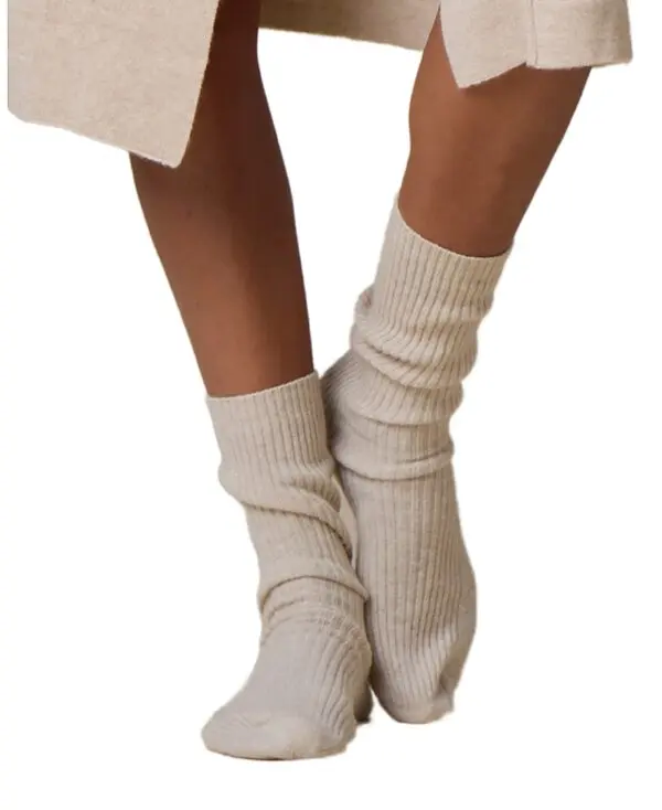 KIP Merino Cashmere Sleep Socks - Champagne
