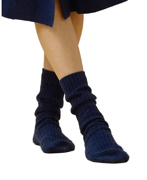 KIP Merino Cashmere Sleep Socks - Midnight Blue