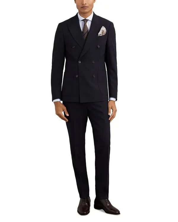 REISS Double Breasted Wool Blend Blazer