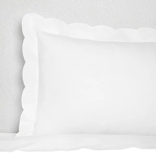 SFERRA Limana Scalloped Euro Sham - White/white