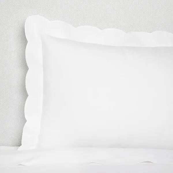SFERRA Limana Scalloped Standard Sham - White/sea