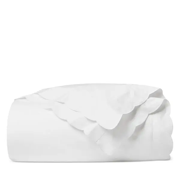 SFERRA Limana Scalloped Duvet Cover, Twin - White/white