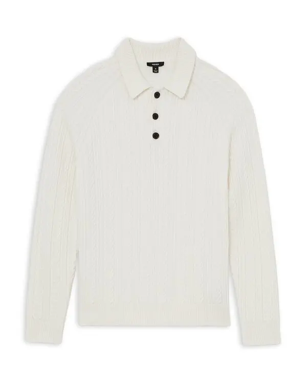 REISS Half Button Cable Knit Jumper