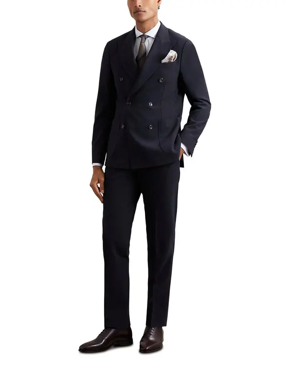 REISS Textured Weave Slim Fit Trousers