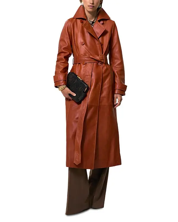 REISS Leather Trench Coat
