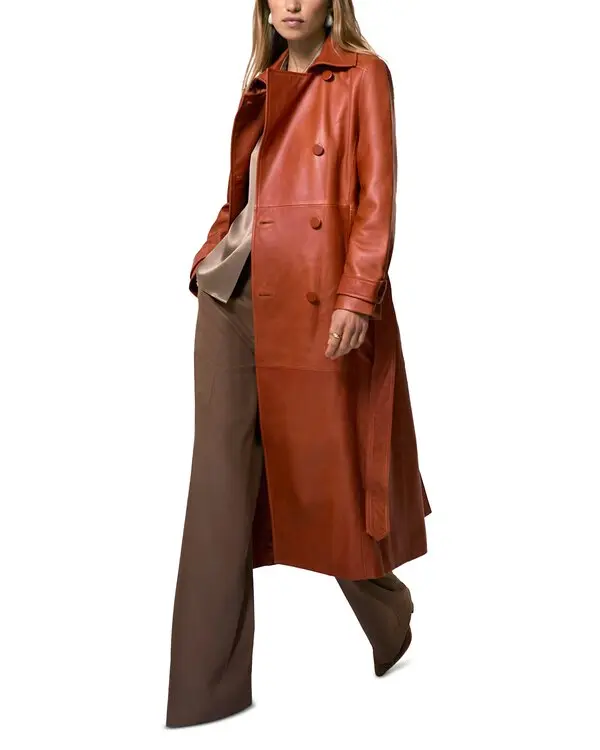 REISS Leather Trench Coat