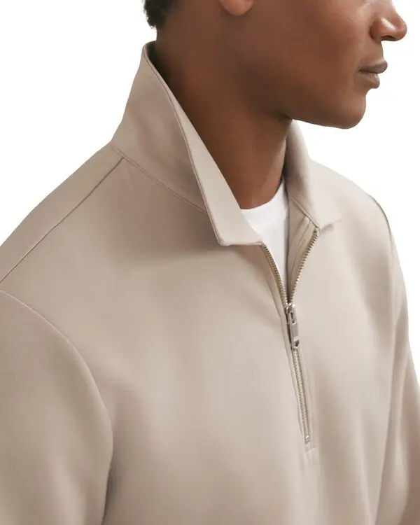REISS Interlock Half Zip Sweater - Stone