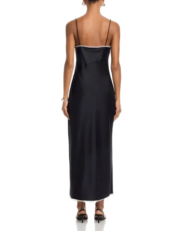 LoveShackFancy Isolie Lace Bow Crepe Maxi Dress - Black