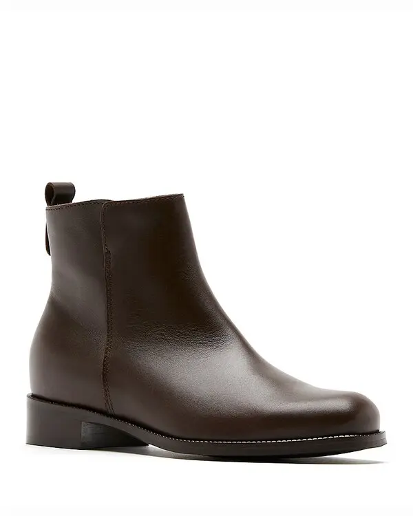 La Canadienne Leather Ankle Boots With Zip Up Closure - Brown