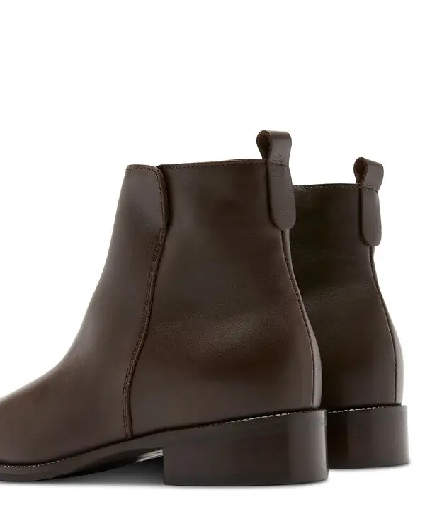 La Canadienne Leather Ankle Boots With Zip Up Closure - Brown