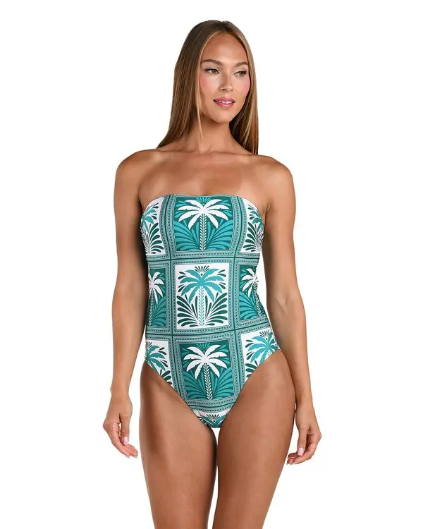 SUNSHINE 79 Patchwork Palms Bandeau One Piece