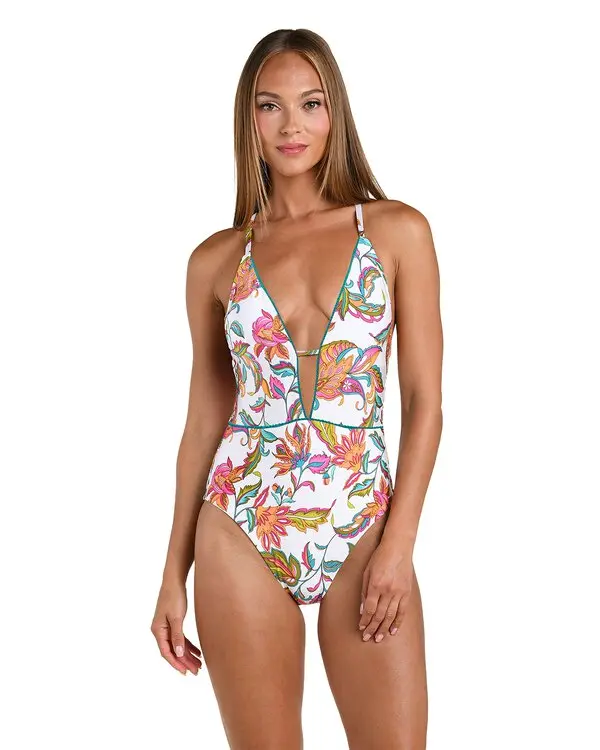 SUNSHINE 79 Wild Vines V-plunge One-piece Swimsuit - Multi
