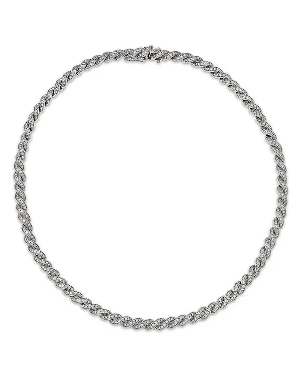 Bloomingdale'S Luxe Collection Diamond Micro-pave Channel Tennis Necklace 5.0 Tcw - White Gold