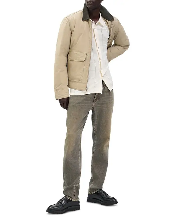 Rag & Bone Dalton Window Pane Short Sleeve Shirt - Ivory