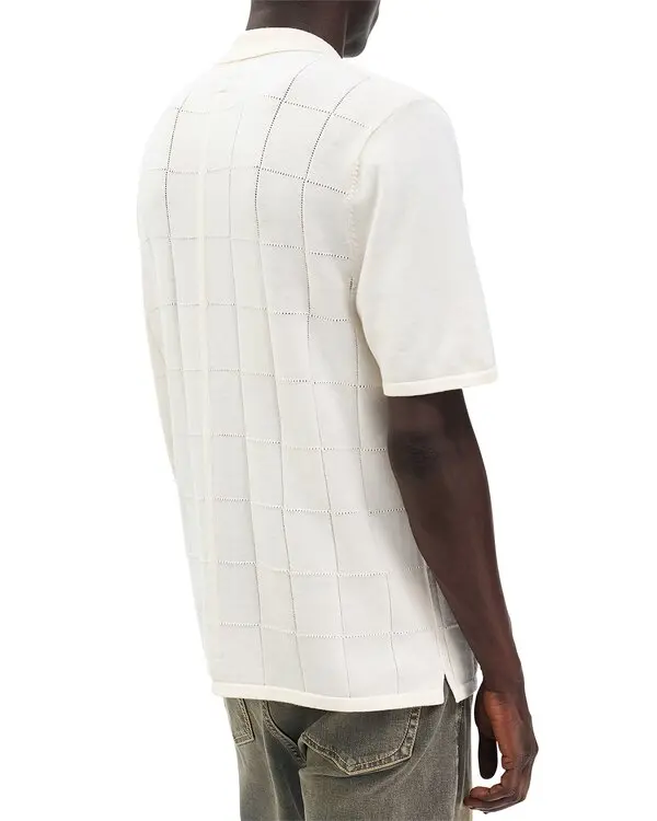 Rag & Bone Dalton Window Pane Short Sleeve Shirt - Ivory