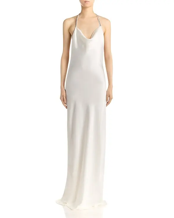 Stella McCartney Embellished Cowl Neck Maxi Dress - Cream