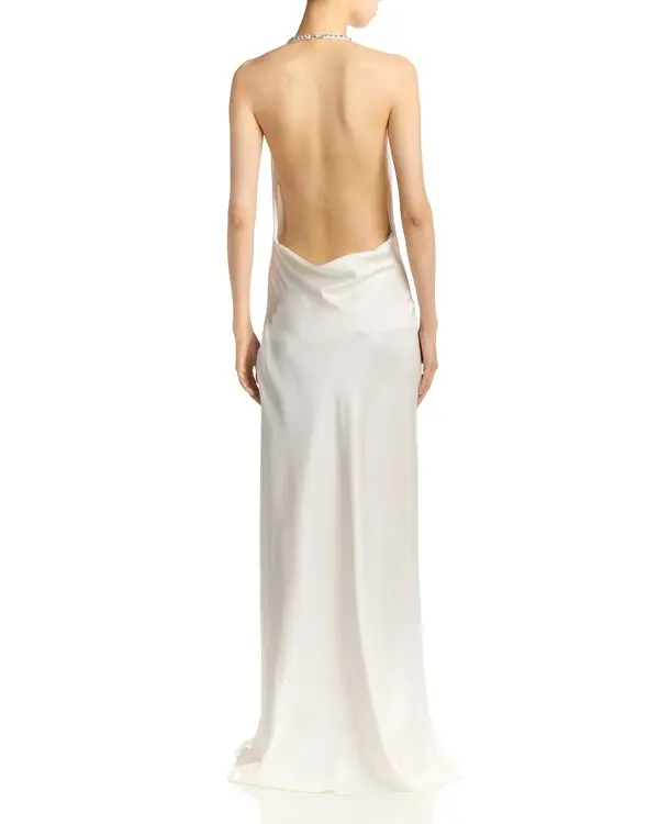 Stella McCartney Embellished Cowl Neck Maxi Dress - Cream