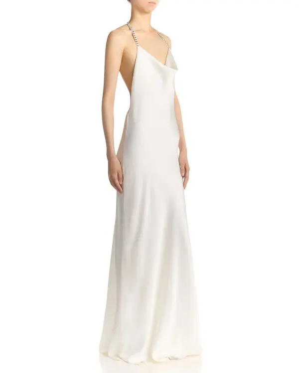 Stella McCartney Embellished Cowl Neck Maxi Dress - Cream