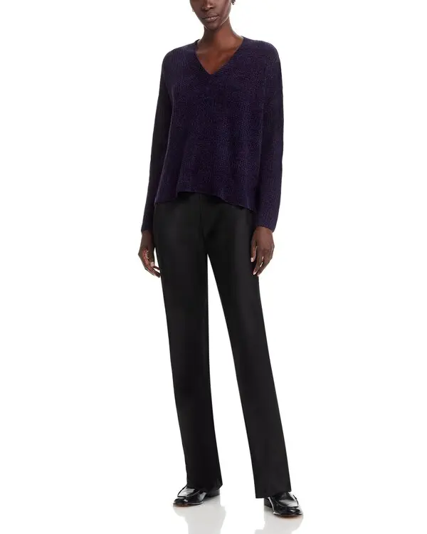 Eileen Fisher V Neck Sweater - Aubergine