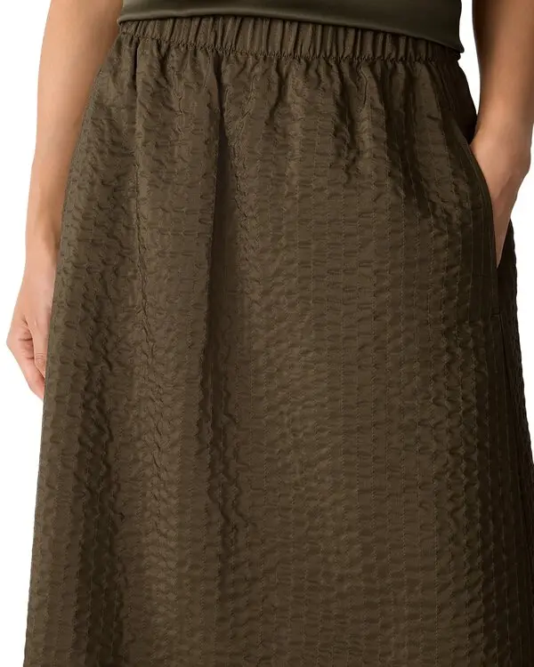 Eileen Fisher Quilted Silk A-line Skirt