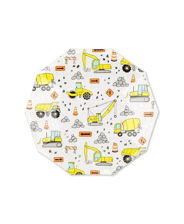 JOLLITY & CO Under Construction Small Paper Plates, Set Of 8