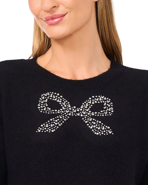 CECE DUPRAZ Sequined Bow Sweater