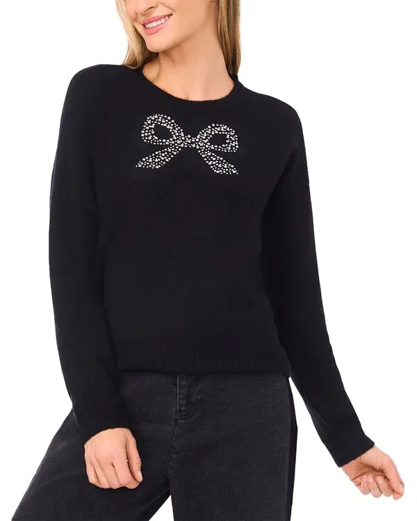 CECE DUPRAZ Sequined Bow Sweater