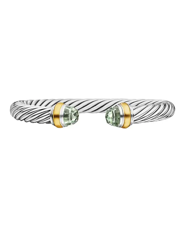 David Yurman Cable Classics Bracelet With 14k Yellow Gold - Prasiolite