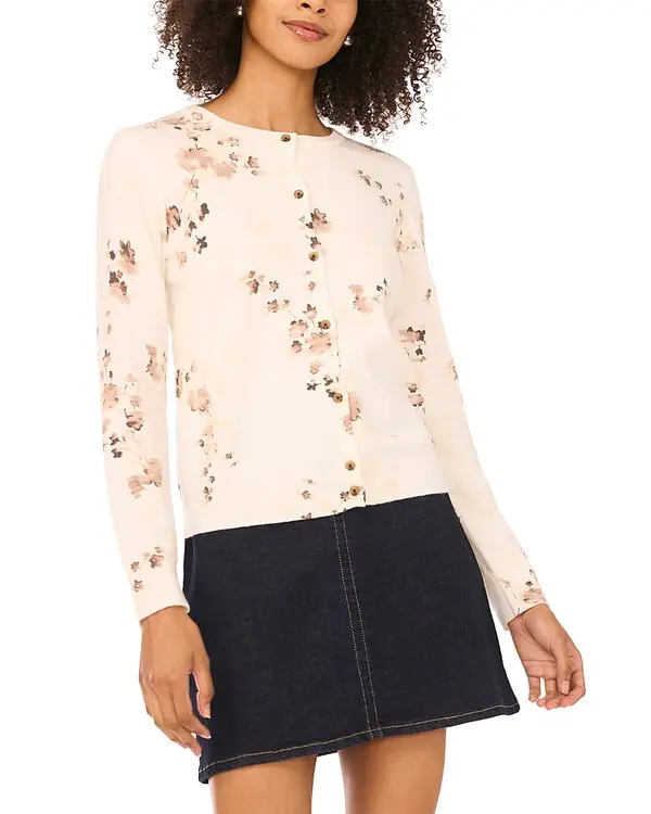 Vince Camuto Delicate Flower Cardigan