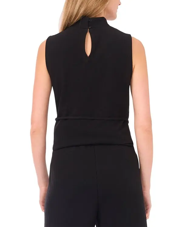 Vince Camuto Mock Neck Sleeveless Sweater - Rich Black
