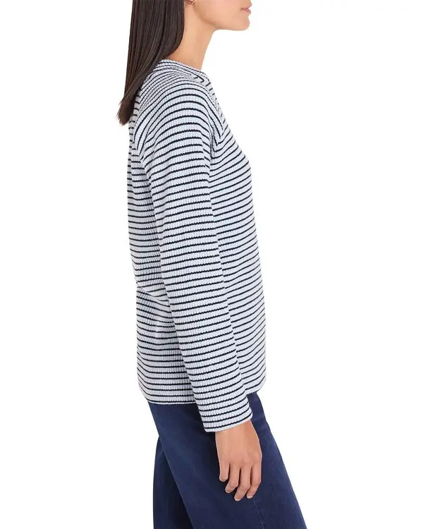 NIC+ZOE Soft Thermal Split Neck Top - Blue Multi