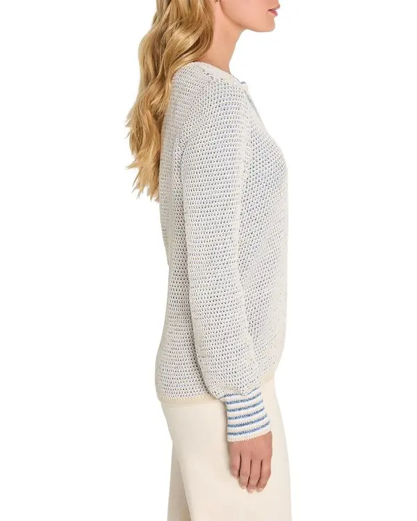 NIC+ZOE Tuck Texture Split Neck Sweater